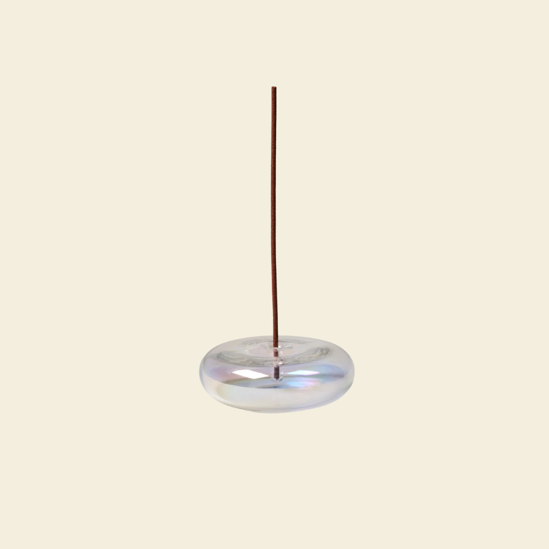 Iridescent Glass Vessel Incense Holder