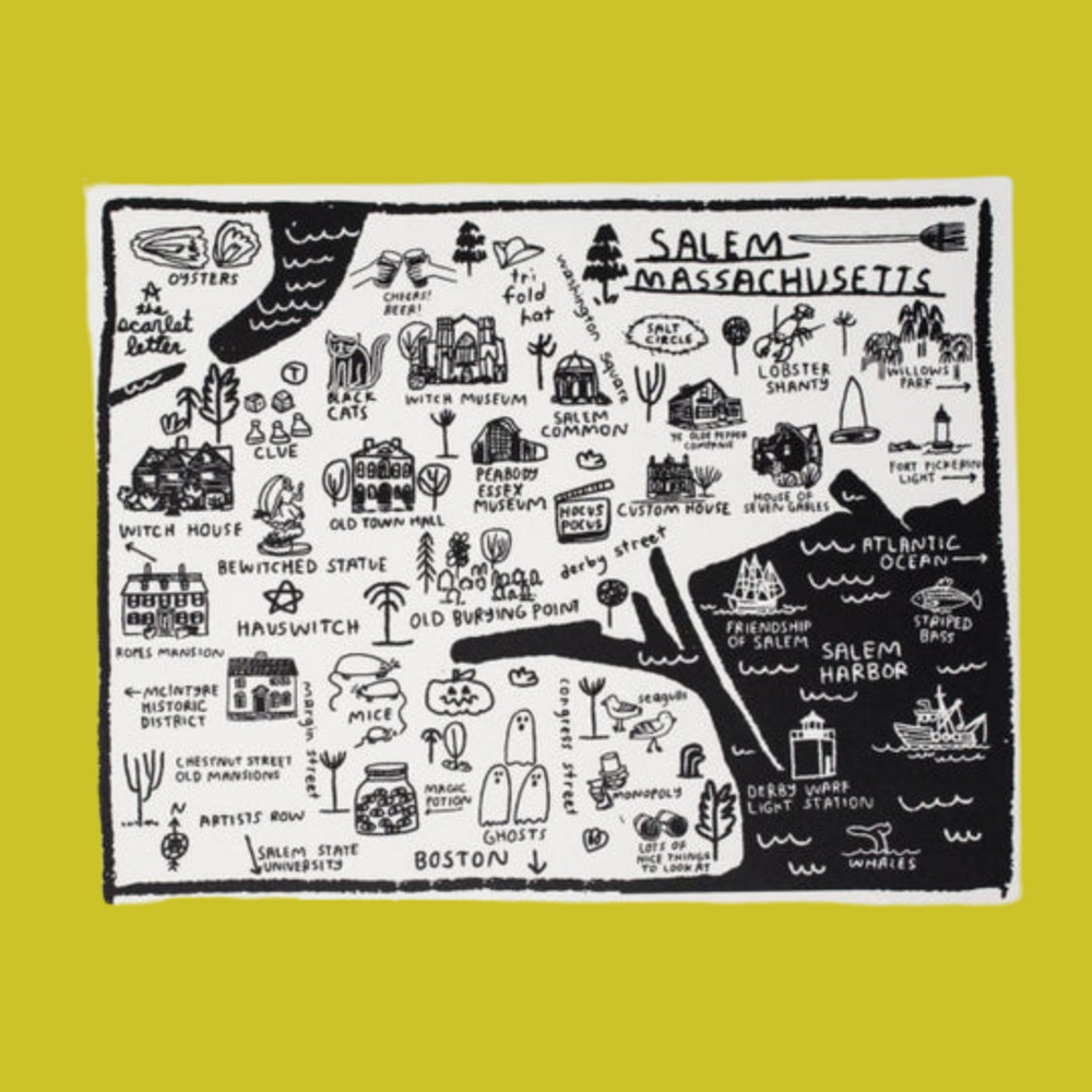 Salem Souvenir Map Print | HausWitch Home + Healing | Salem, MA
